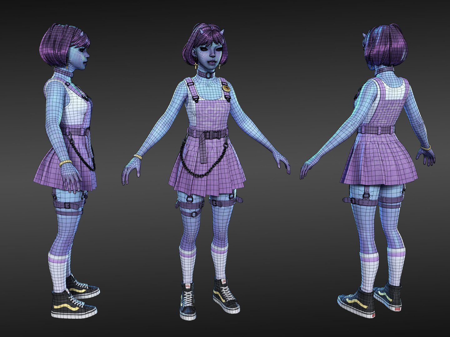 3D Daemon Zombie Girl Model - TurboSquid 1754891
