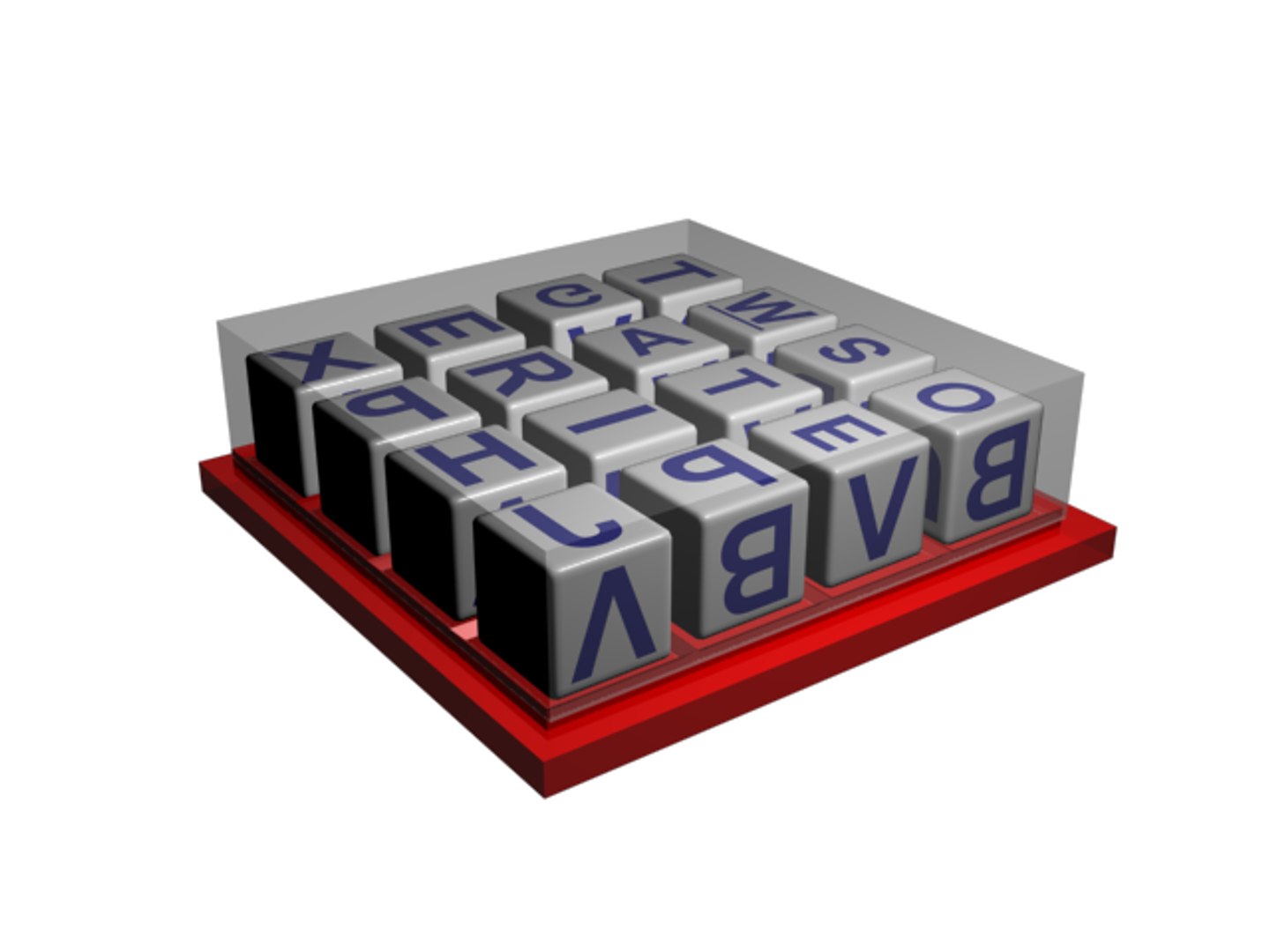 3d boggle letter model