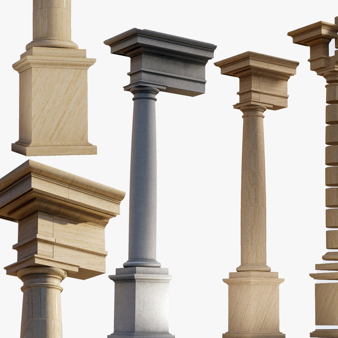 Tuscan column with pedestal and entablatureTuscan Order for vignola 3D ...