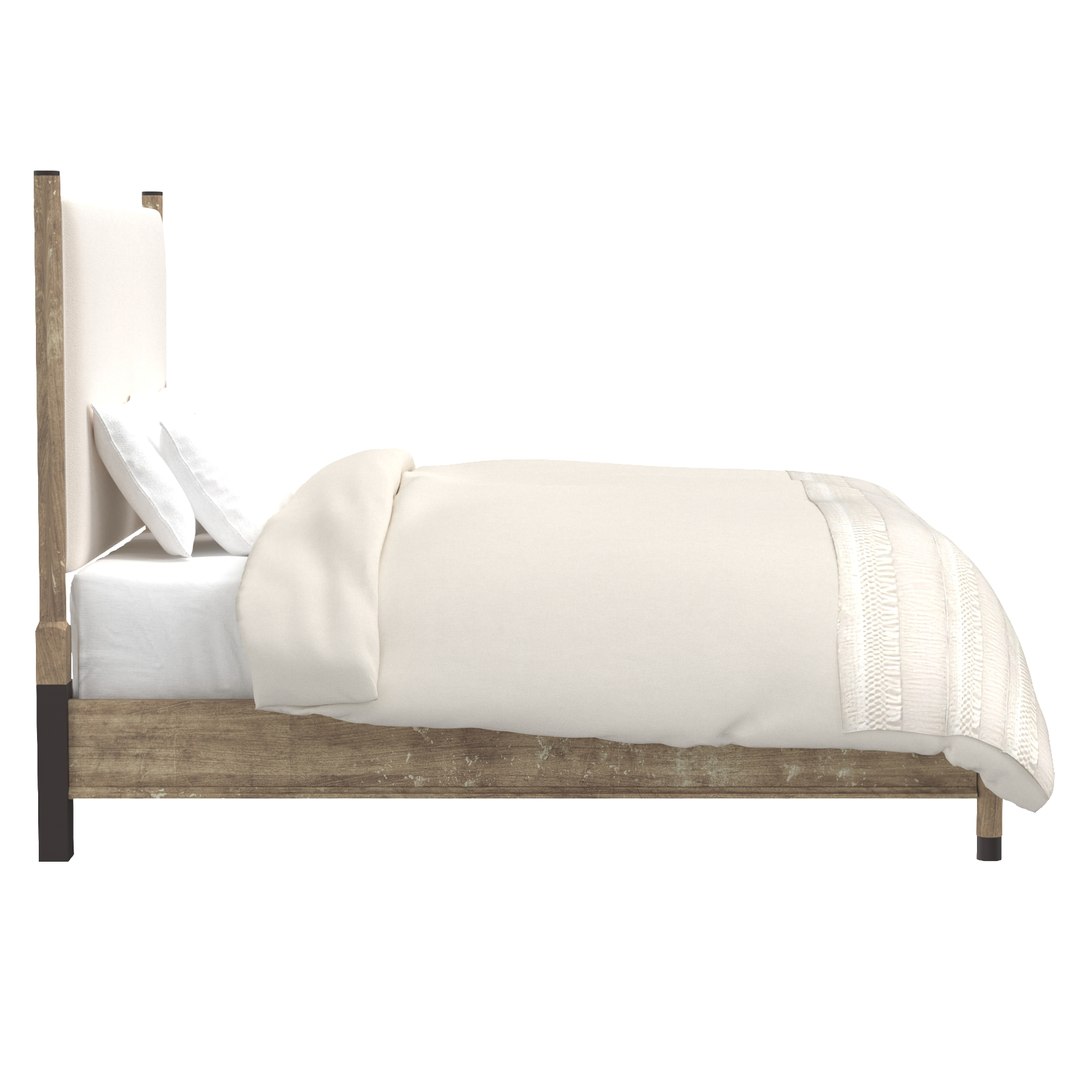 3D Hooker Furniture Bedroom Affinity California King Upholstered Bed ...