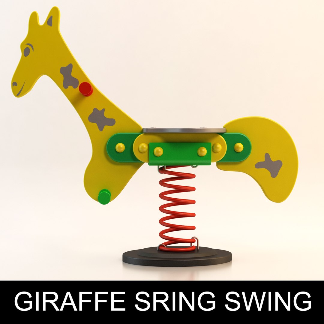 3d Model Giraffe Spring Swing Playground