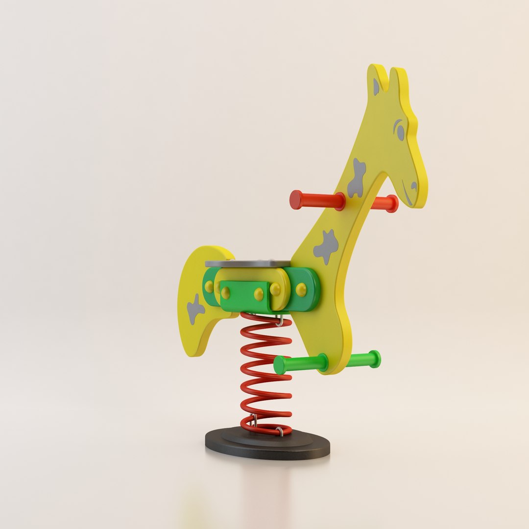 3d Model Giraffe Spring Swing Playground