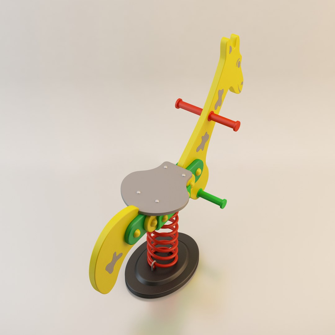 3d Model Giraffe Spring Swing Playground