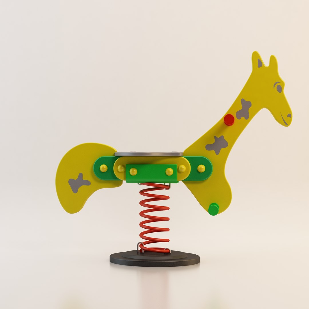 3d Model Giraffe Spring Swing Playground