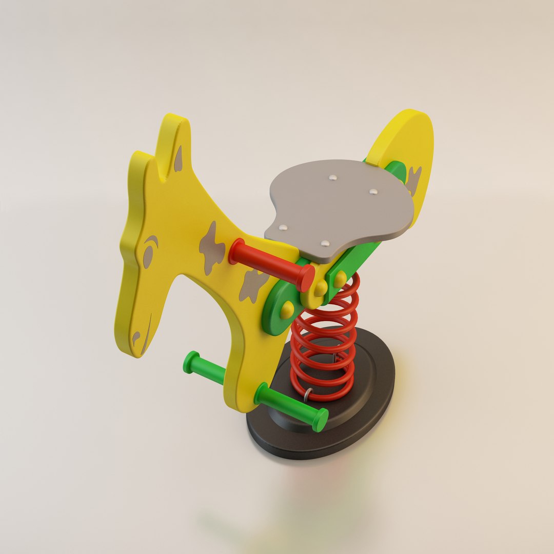 3d Model Giraffe Spring Swing Playground