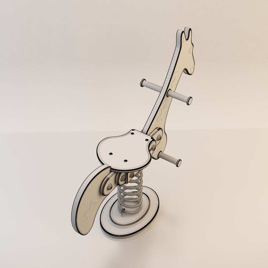 3d Model Giraffe Spring Swing Playground