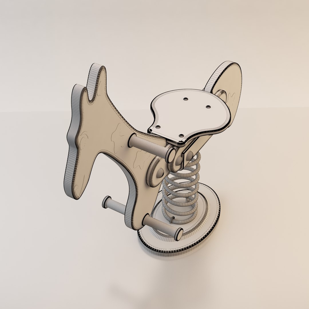 3d Model Giraffe Spring Swing Playground