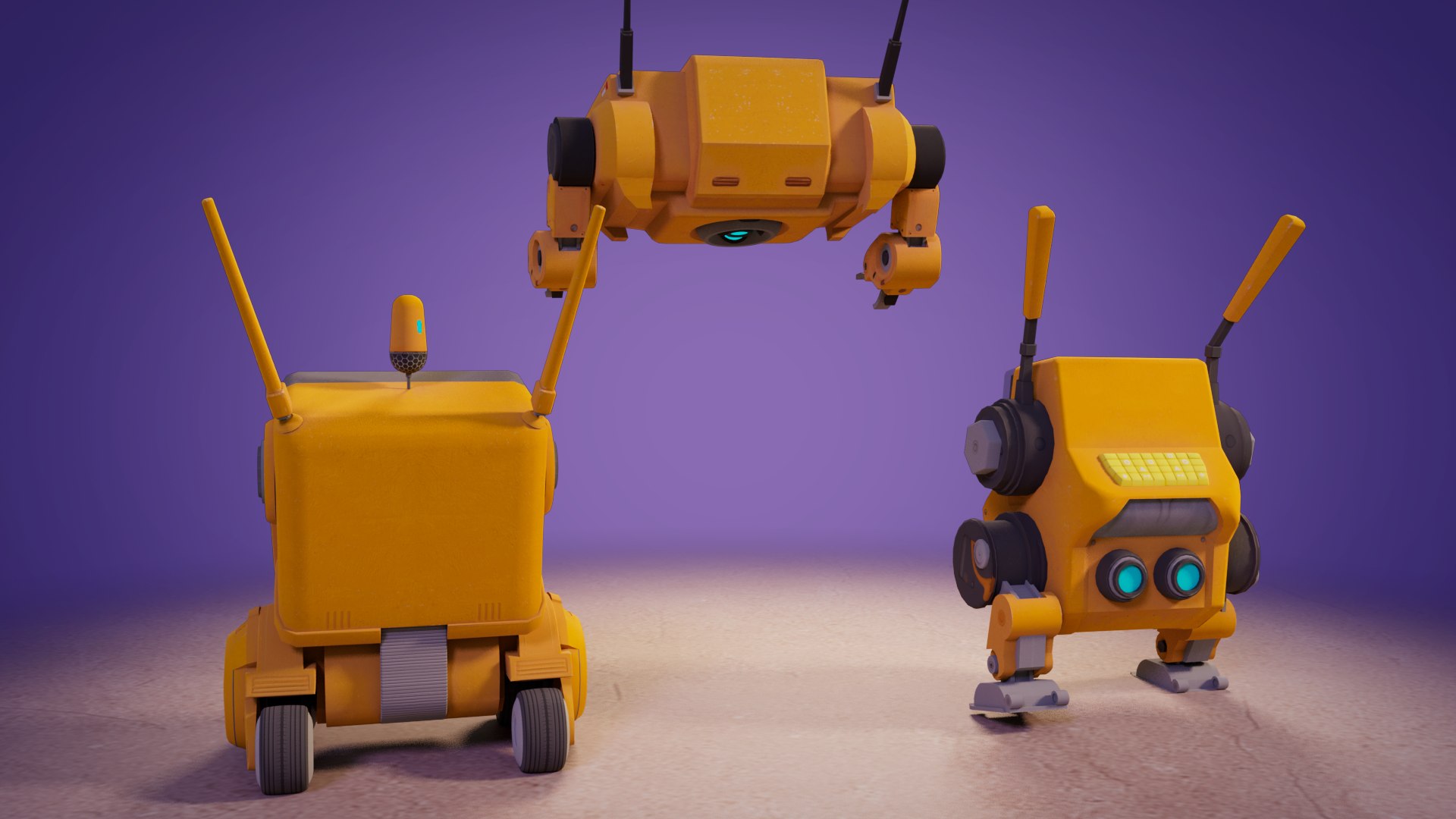 3D Cute Set Of Robots - TurboSquid 2232596