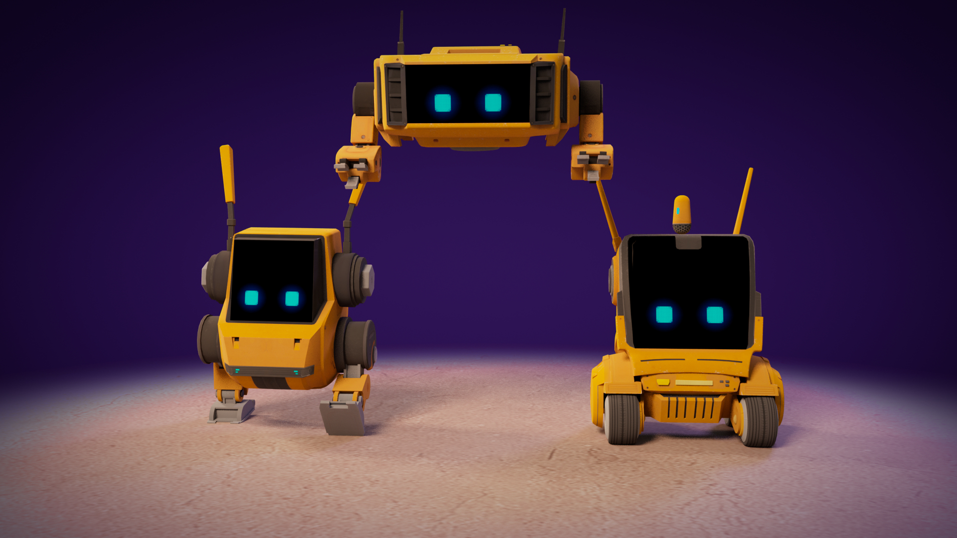 3D Cute Set Of Robots - TurboSquid 2232596