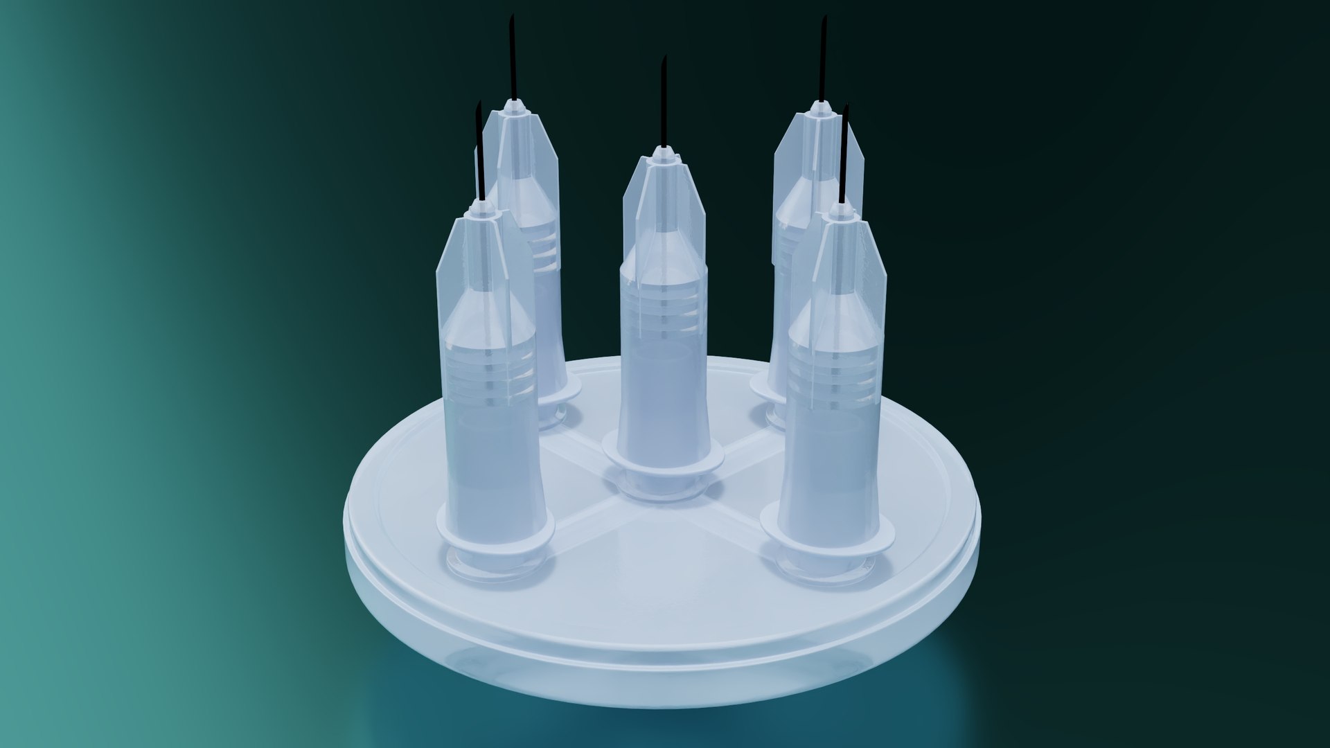 Multi Injector 5 Needles Circular Transparent 3D Model - TurboSquid 2248082