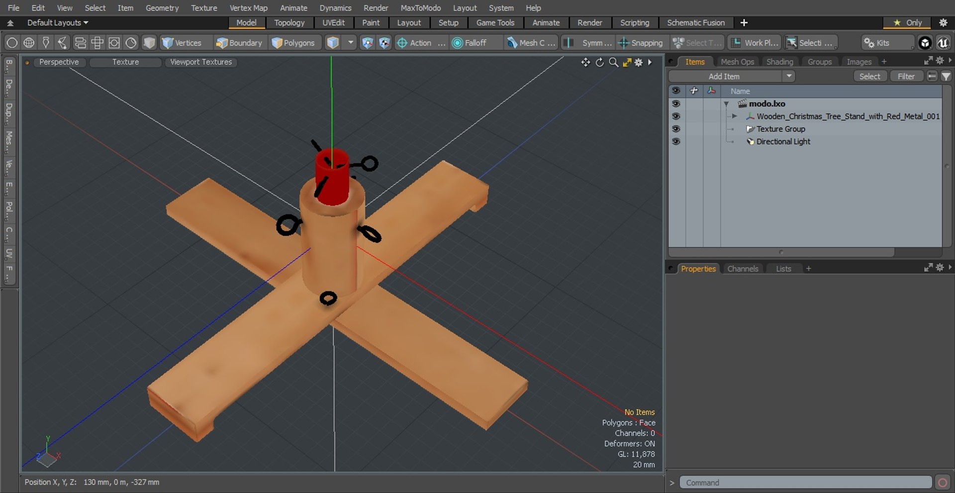 3D Wooden Christmas Tree Stand with Red Metal - TurboSquid 1954618