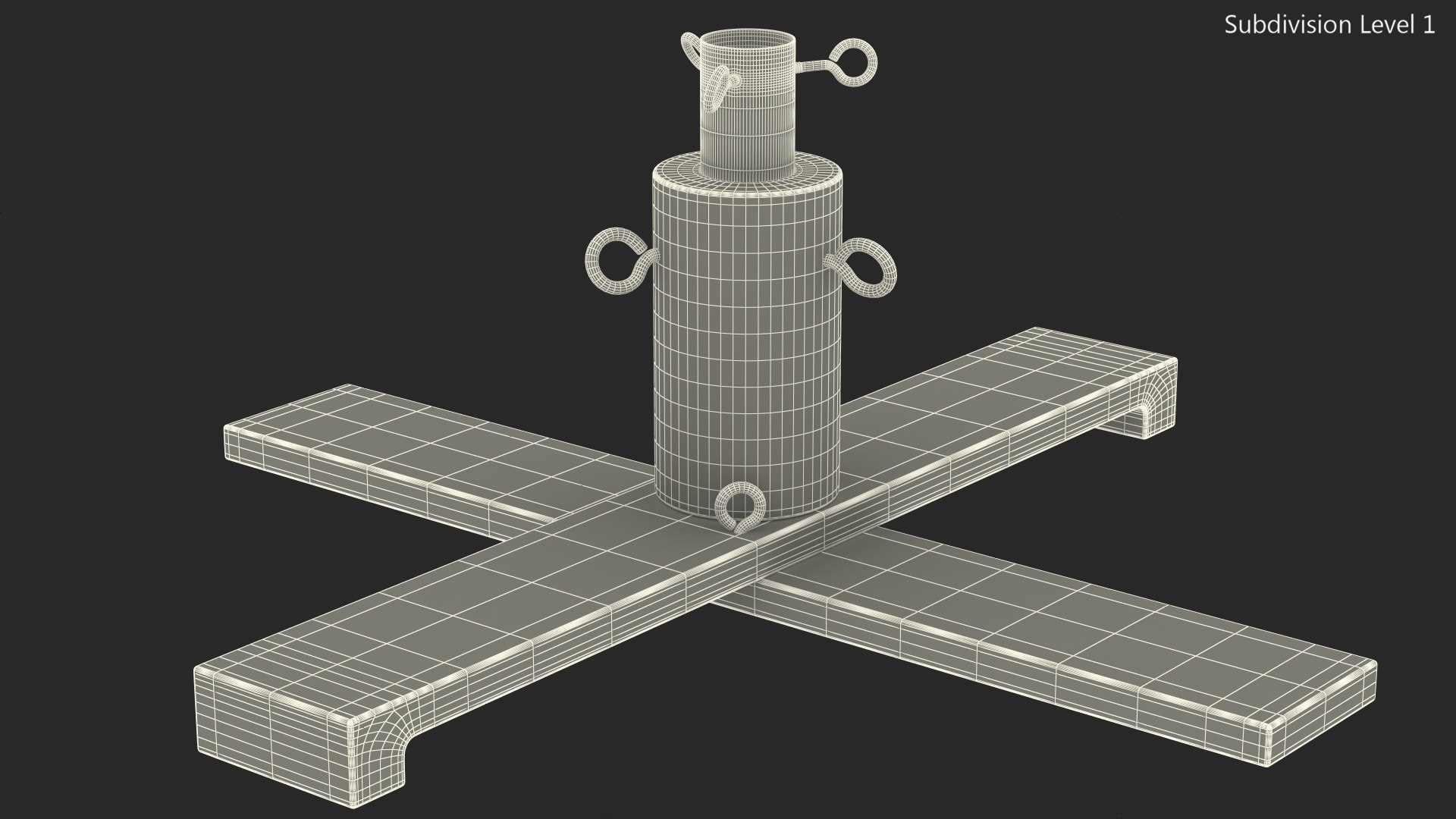 3D Wooden Christmas Tree Stand with Red Metal - TurboSquid 1954618