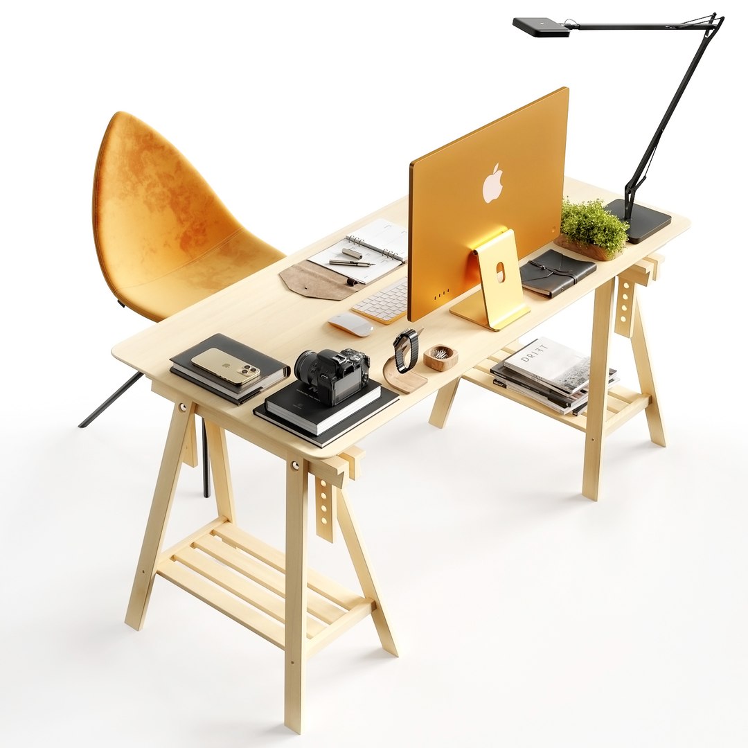 Workspace Orange model - TurboSquid 1991441