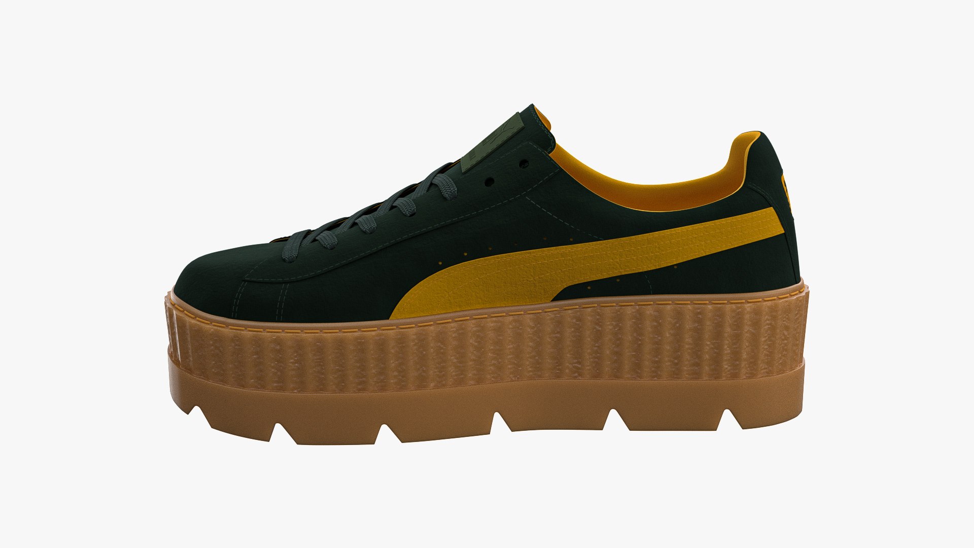 Puma X Fenty Cleated Creepers Green Suede Model - TurboSquid 1893300