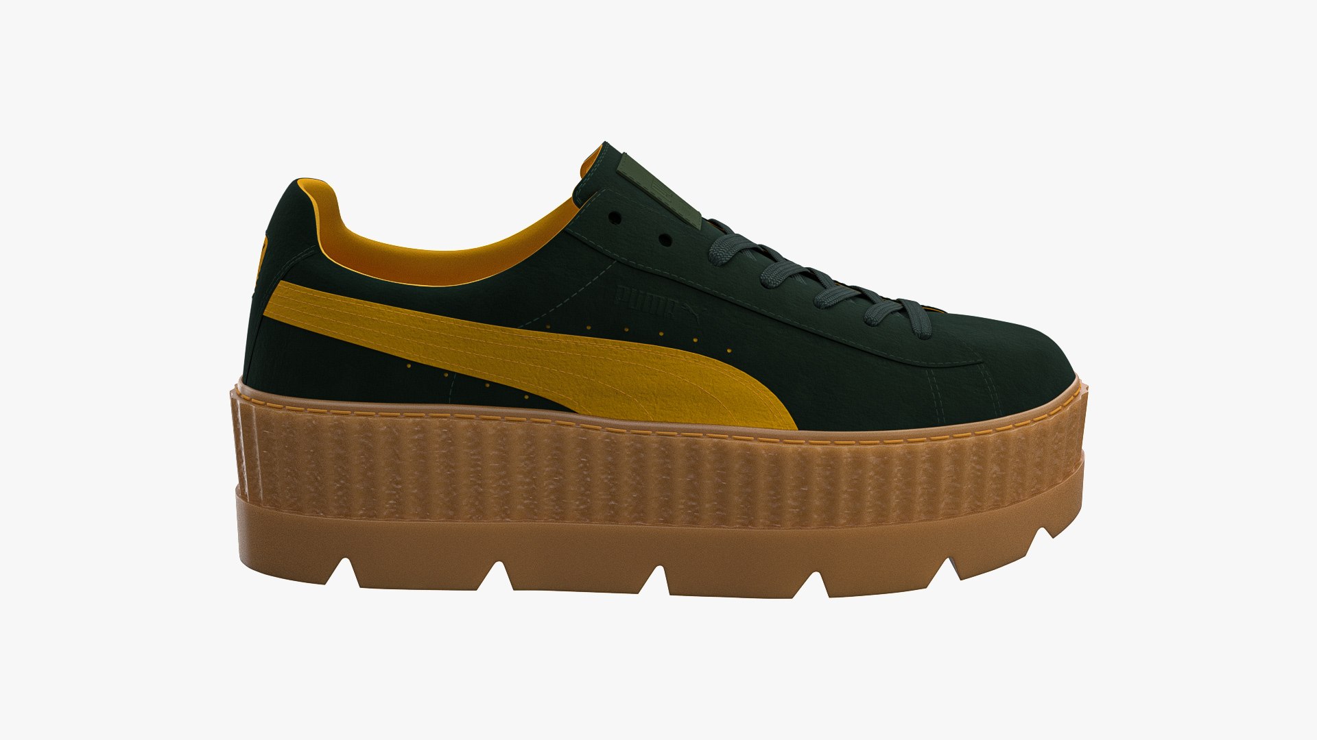 Puma X Fenty Cleated Creepers Green Suede Model - TurboSquid 1893300