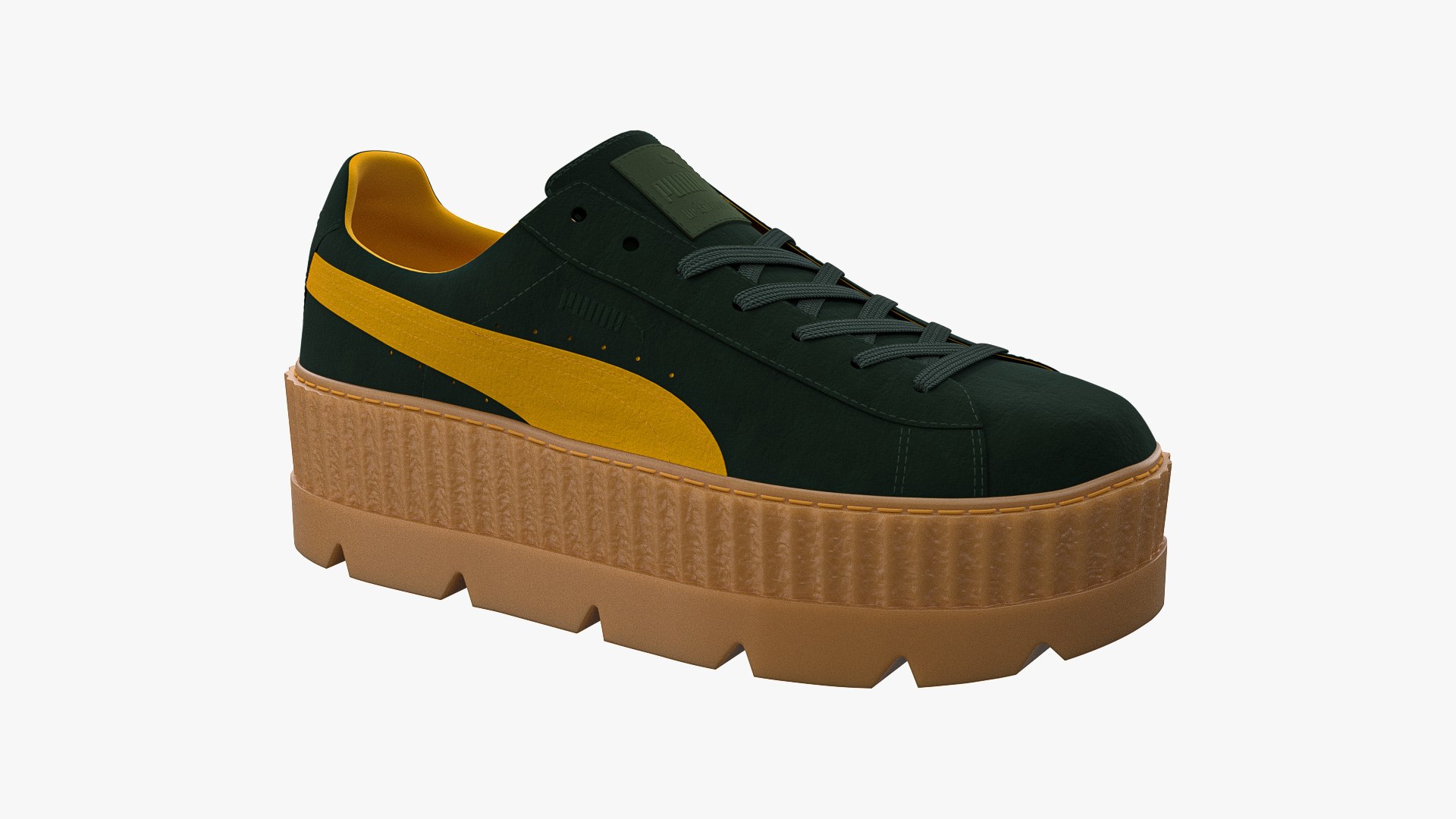 Puma X Fenty Cleated Creepers Green Suede Model - TurboSquid 1893300
