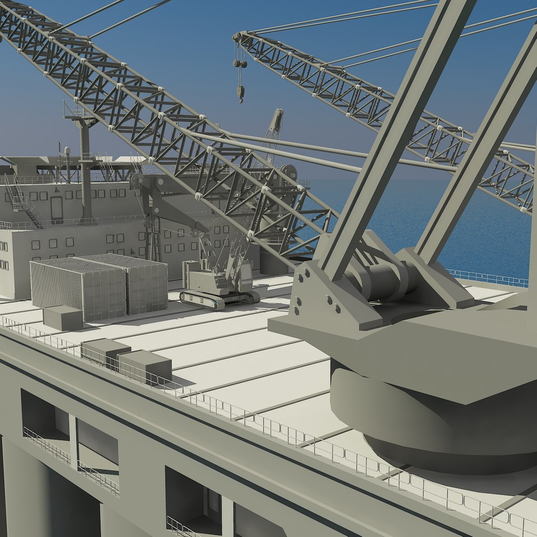 3d Model Floating Crane