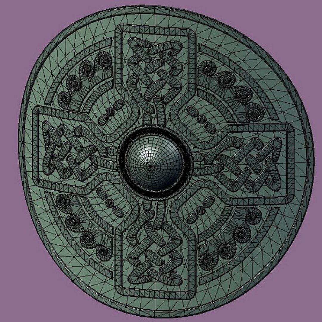 Decorative Celtic Shield 3d Model