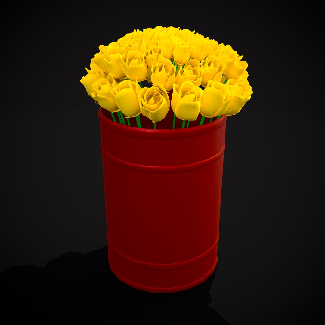 3D Yellow Roses Tin model - TurboSquid 2177173
