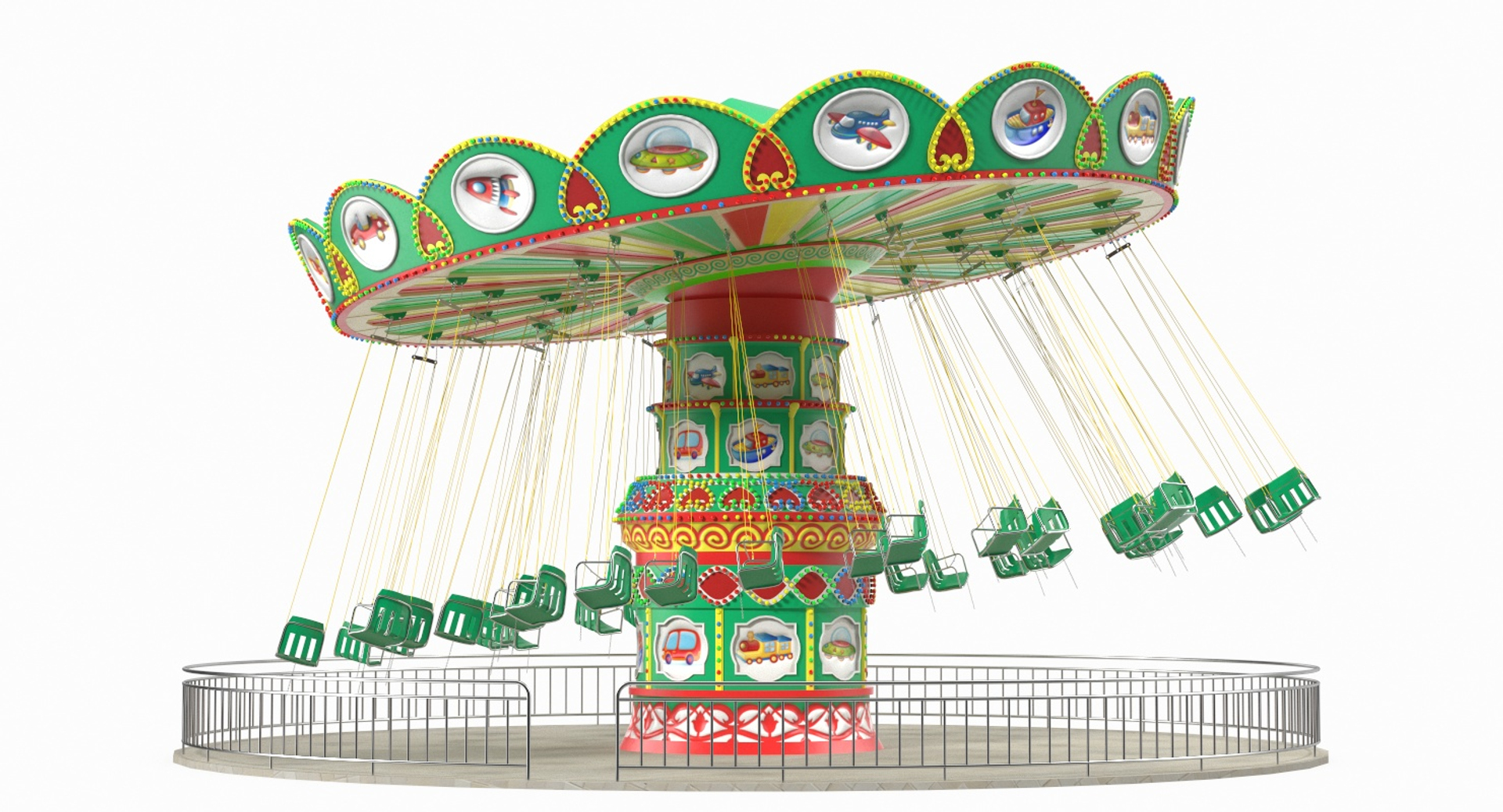 Swing Ride Rigged Model - TurboSquid 1428205
