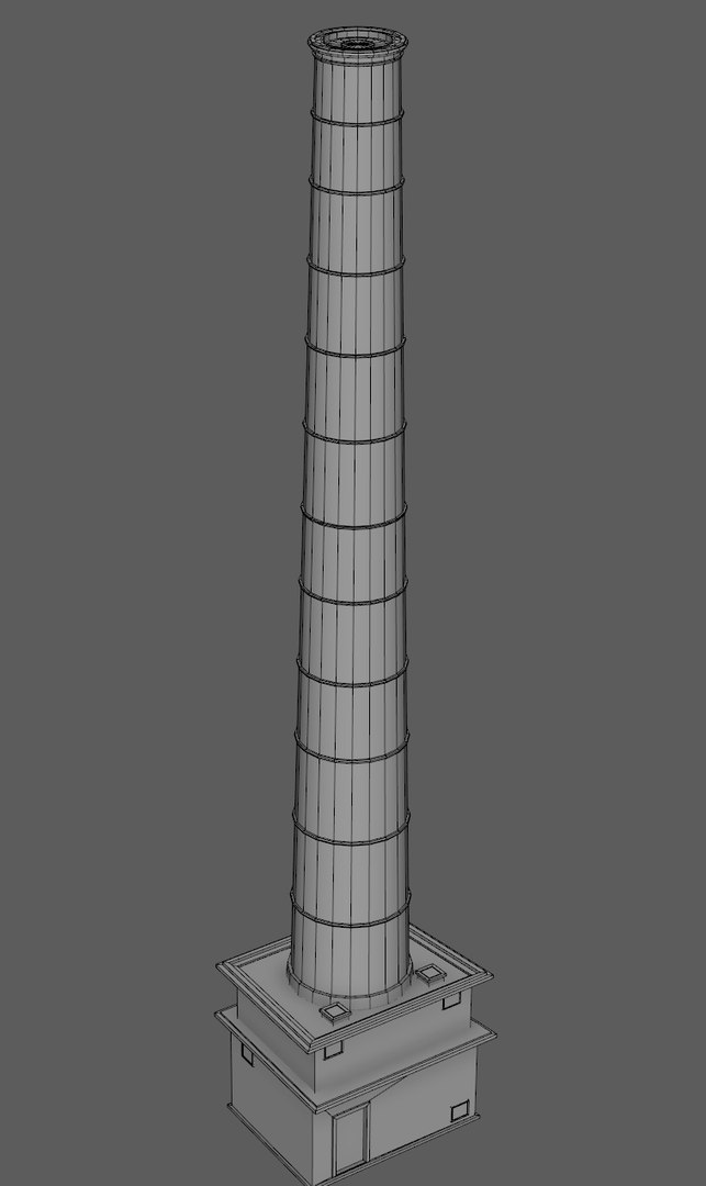 3D chimney factory model - TurboSquid 1362285
