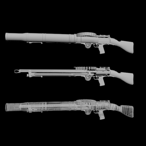 3D lewis gun 01 model - TurboSquid 1582243