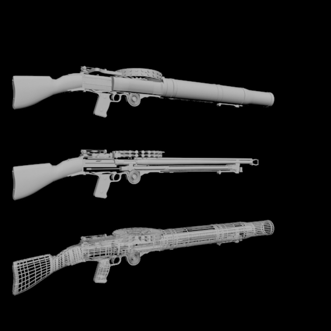 3D Lewis Gun 01 Model - TurboSquid 1582243