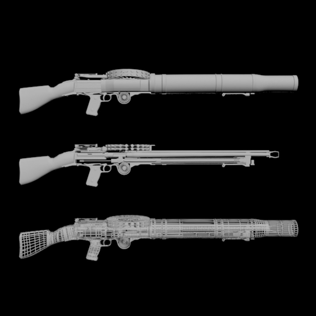 3D Lewis Gun 01 Model - TurboSquid 1582243