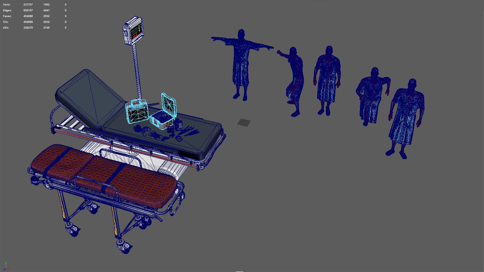 HHospital Props And Patient Animated Character Model - TurboSquid 2396842