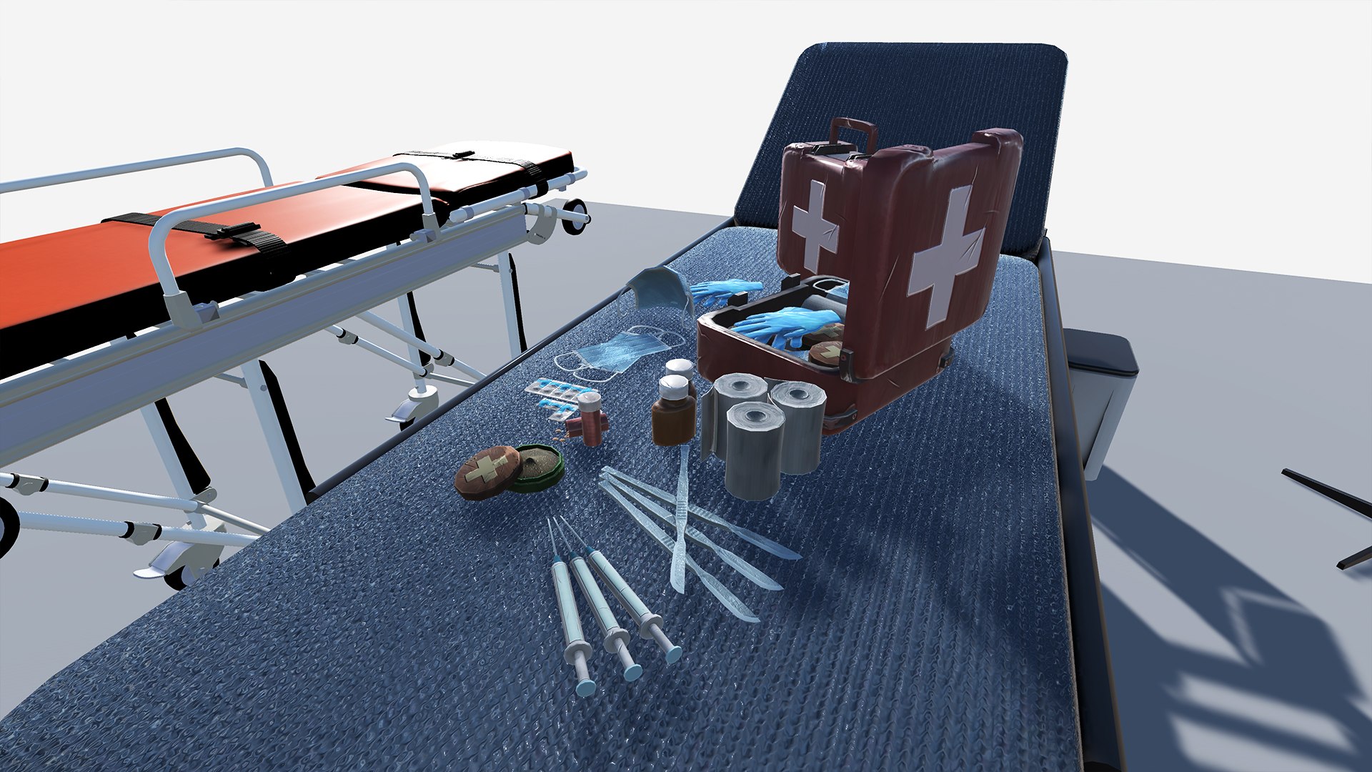 HHospital Props And Patient Animated Character Model - TurboSquid 2396842