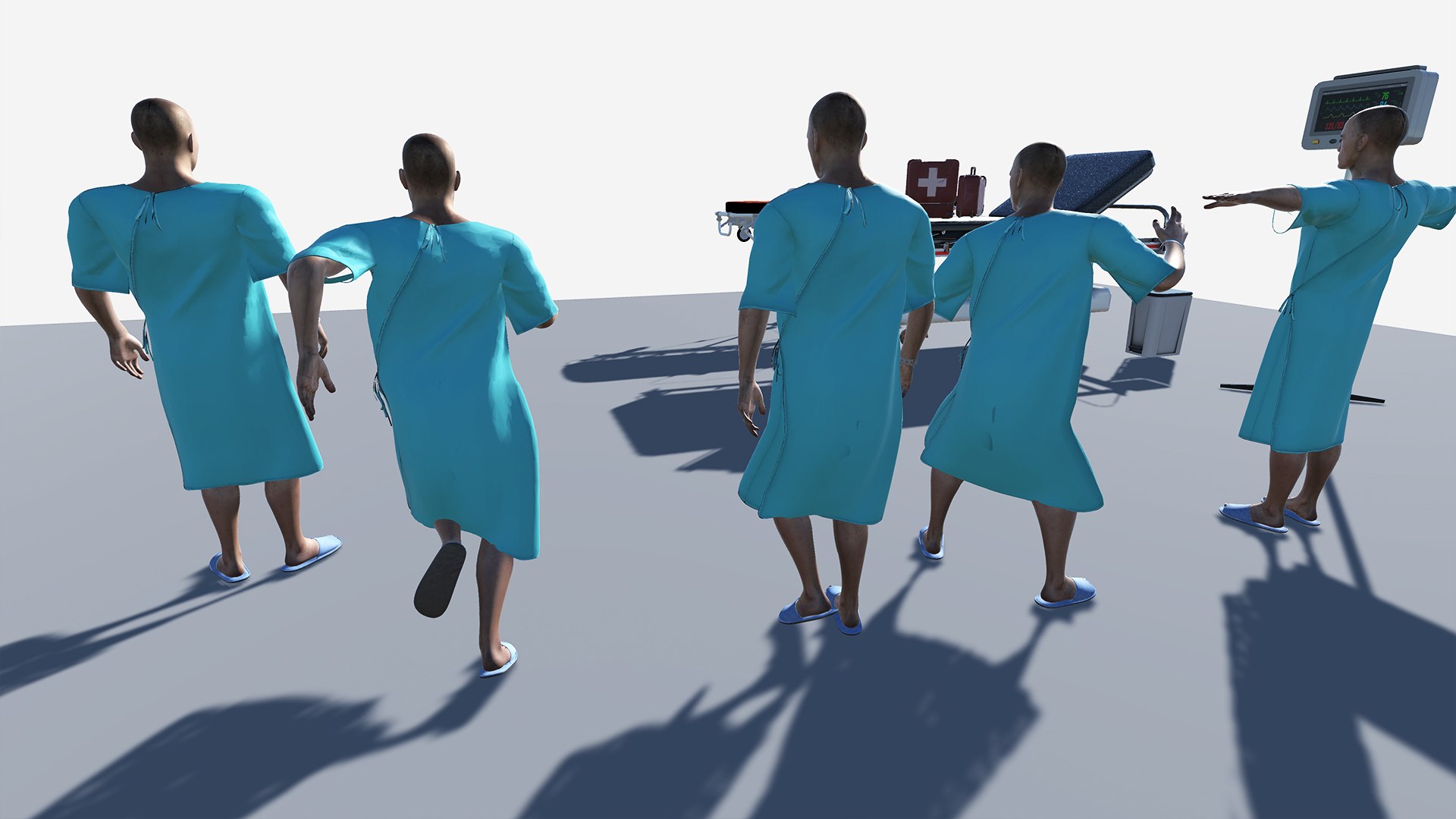 HHospital Props And Patient Animated Character Model - TurboSquid 2396842
