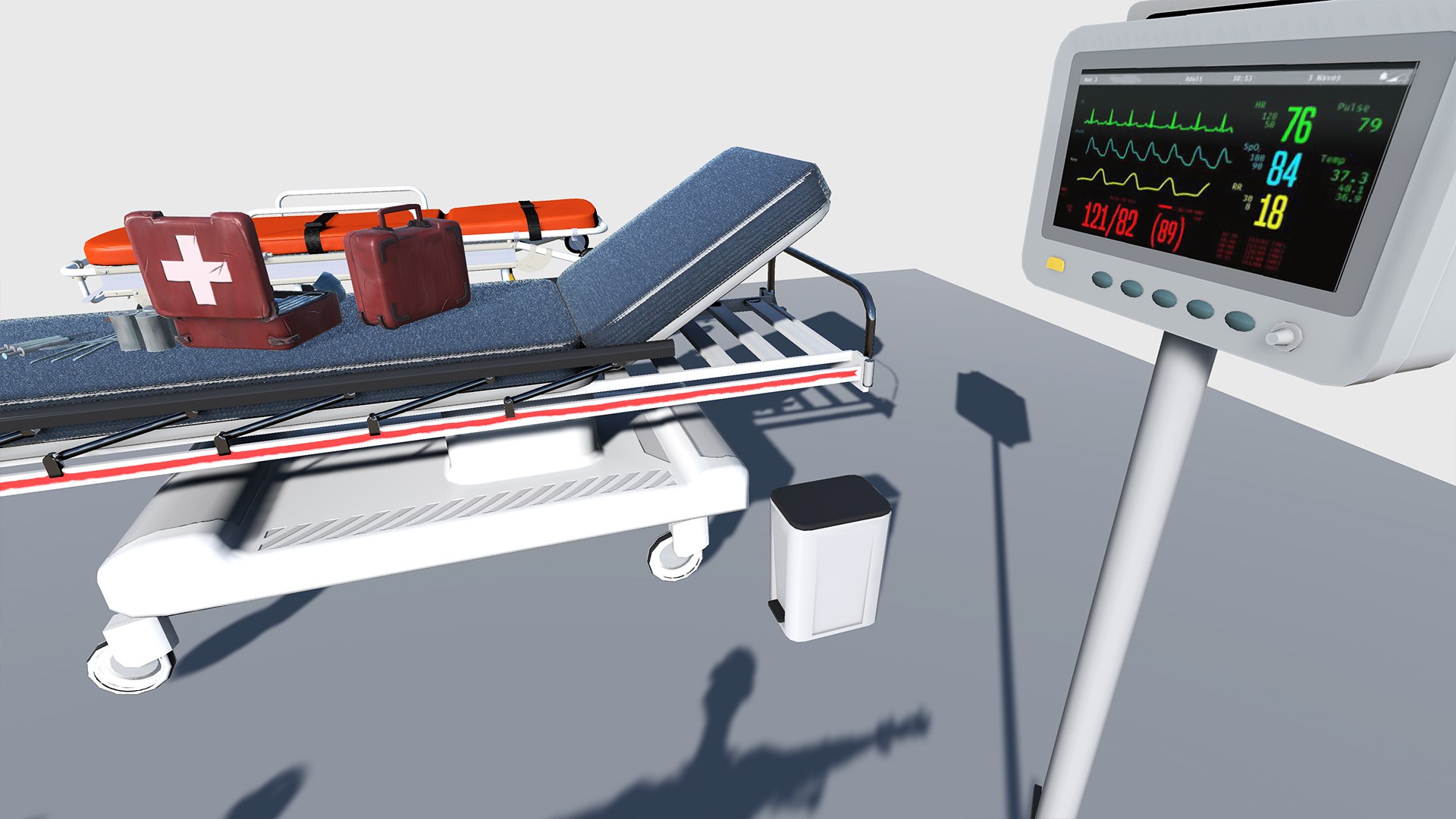 HHospital Props And Patient Animated Character Model - TurboSquid 2396842