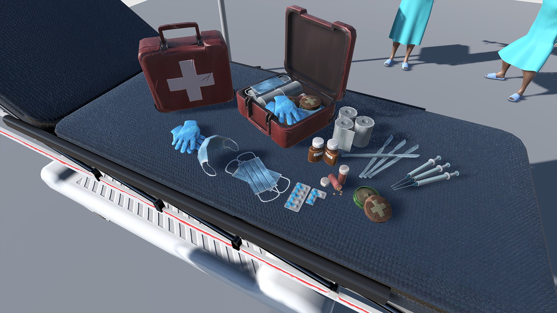 HHospital Props And Patient Animated Character Model - TurboSquid 2396842