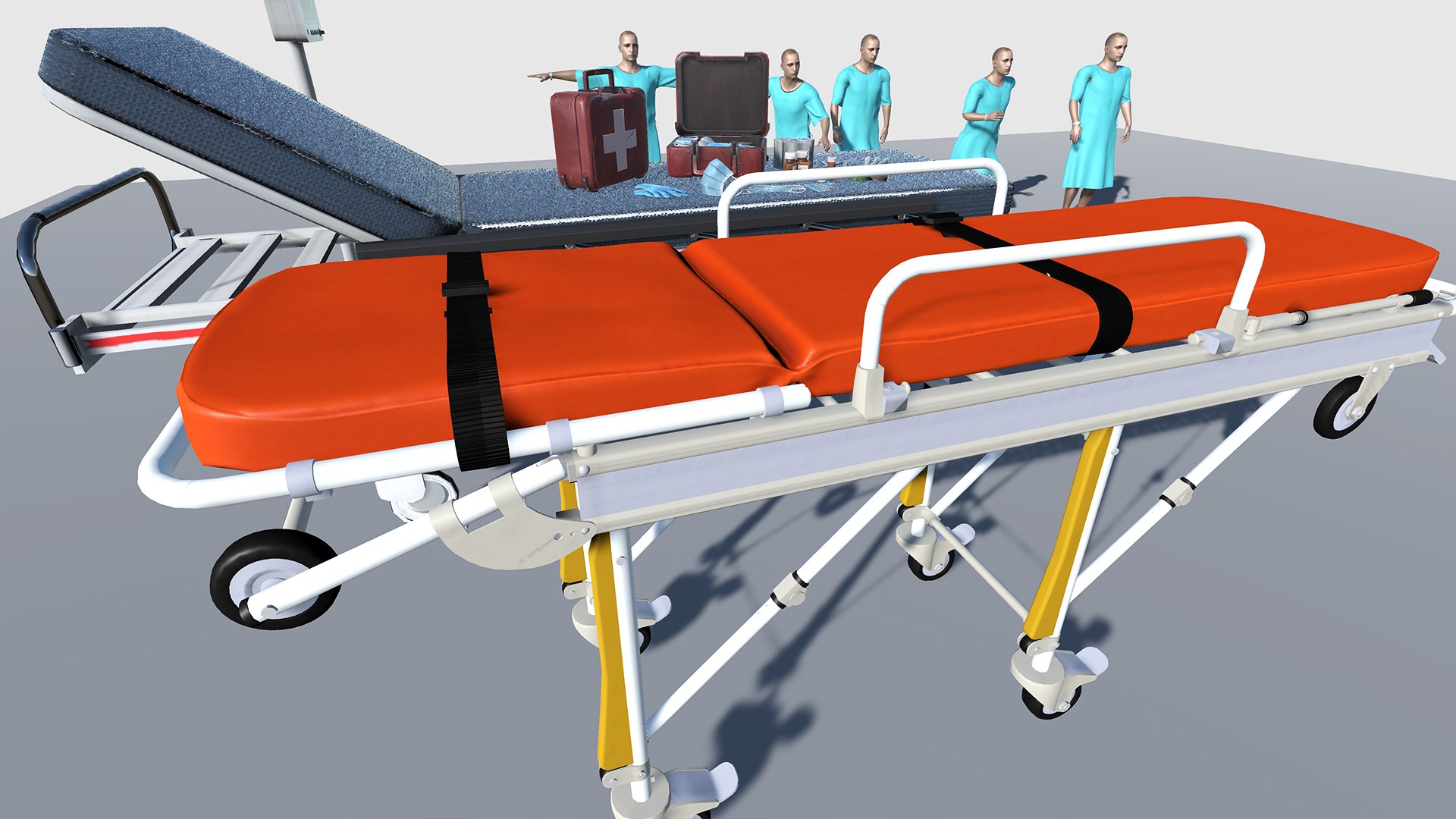 HHospital Props And Patient Animated Character Model - TurboSquid 2396842