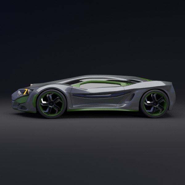 concept car futuristic 3d model