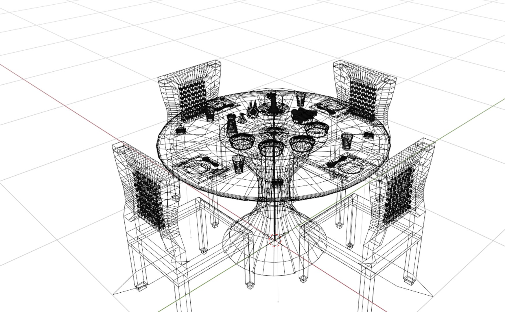3D Dining Table With Candle Light And Day Light - TurboSquid 1974893