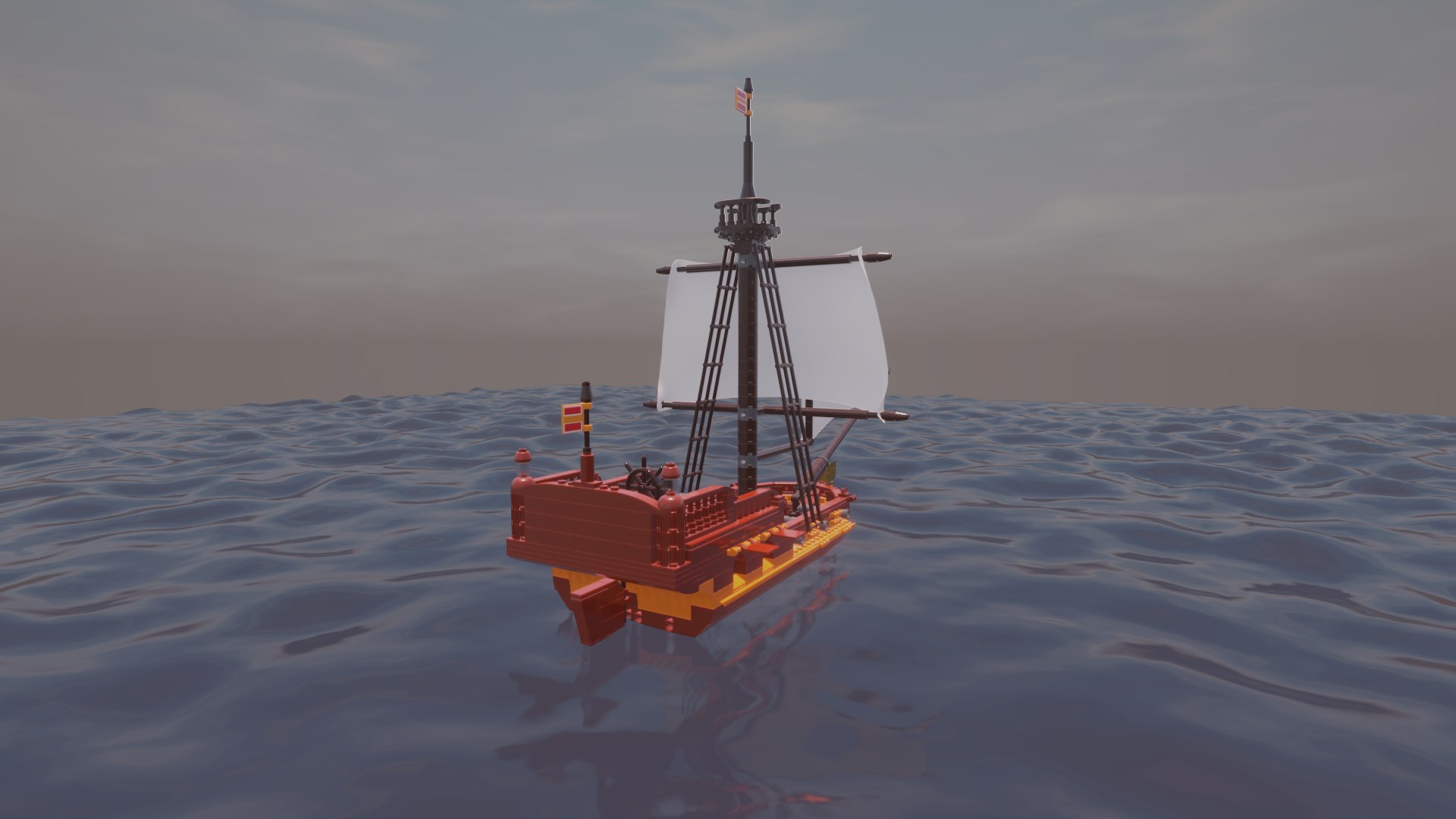 3D LEGO SPANISH SLOOP - THE LIONESS - Rogue Film Productions Model ...