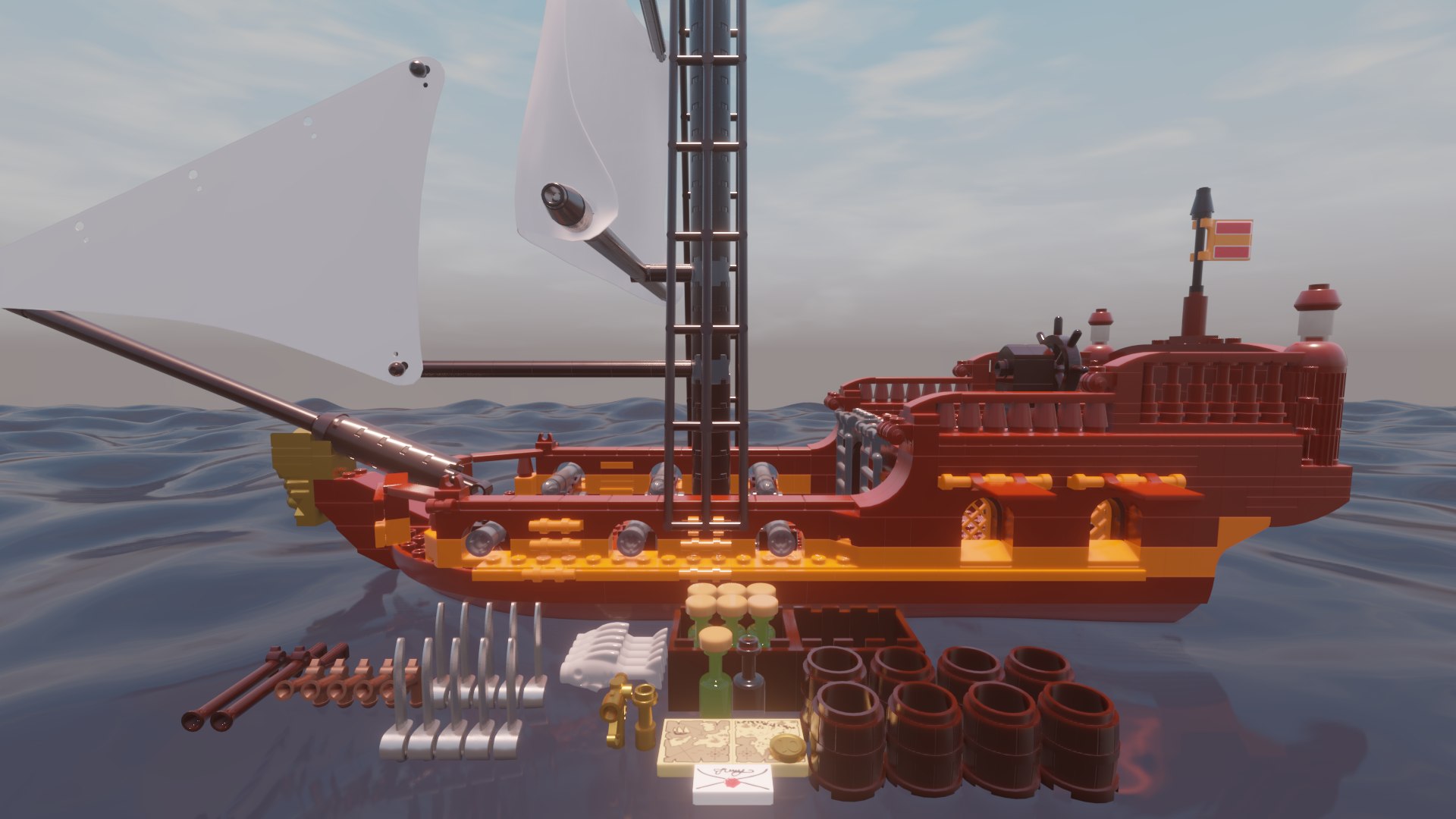 3D LEGO SPANISH SLOOP - THE LIONESS - Rogue Film Productions model ...