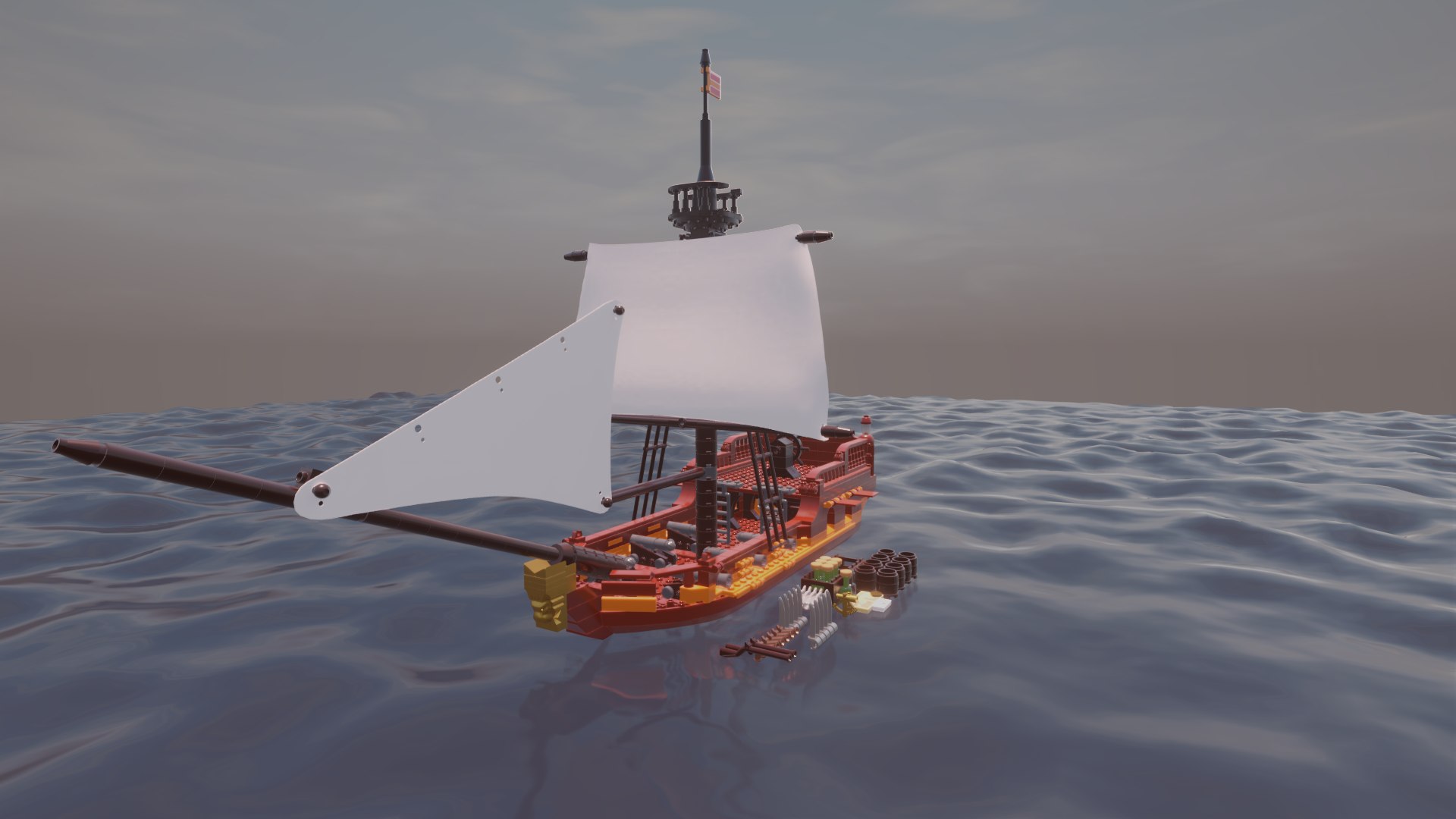 3D LEGO SPANISH SLOOP - THE LIONESS - Rogue Film Productions Model ...