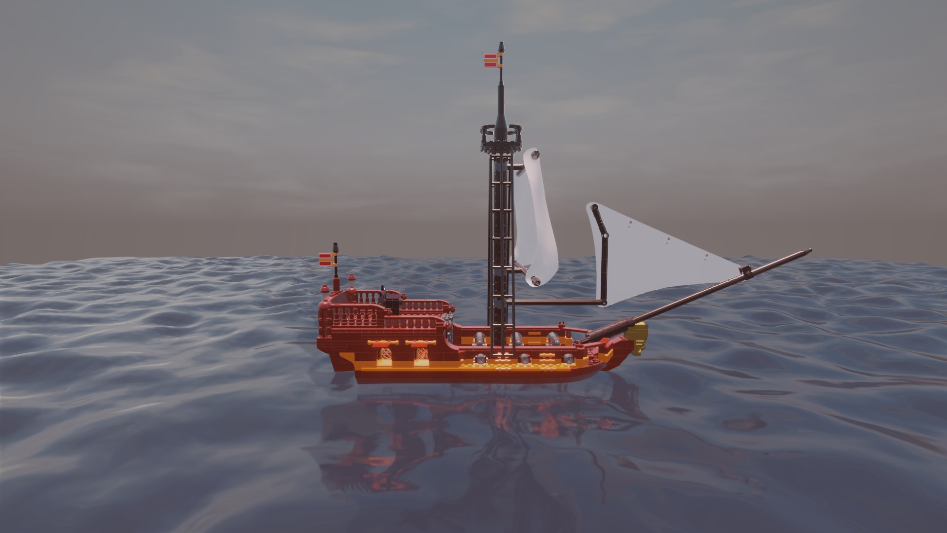 3D LEGO SPANISH SLOOP - THE LIONESS - Rogue Film Productions Model ...