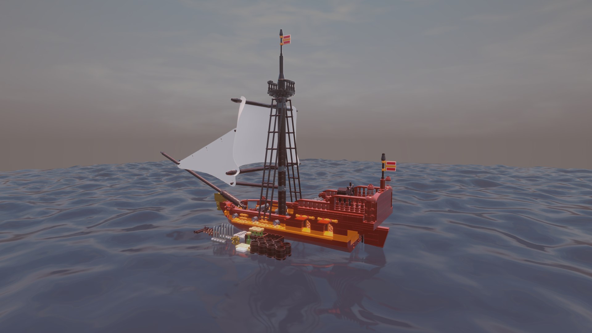3D LEGO SPANISH SLOOP - THE LIONESS - Rogue Film Productions Model ...