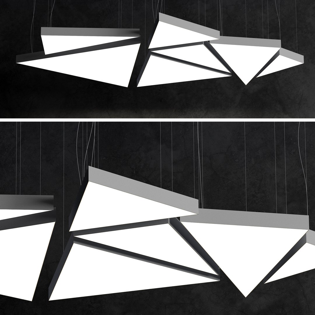 3D Model Triangle Ceiling Light - TurboSquid 1644734