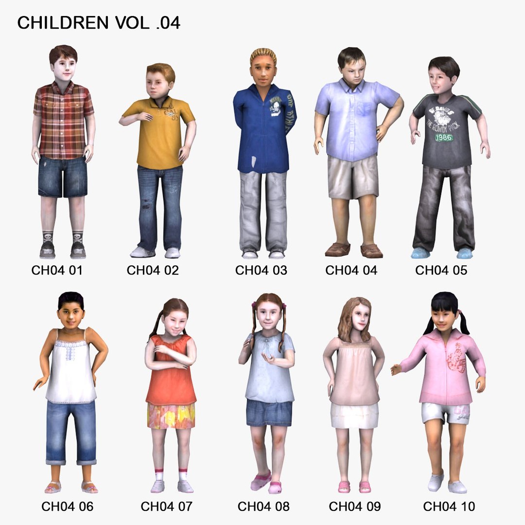 people children 3d model