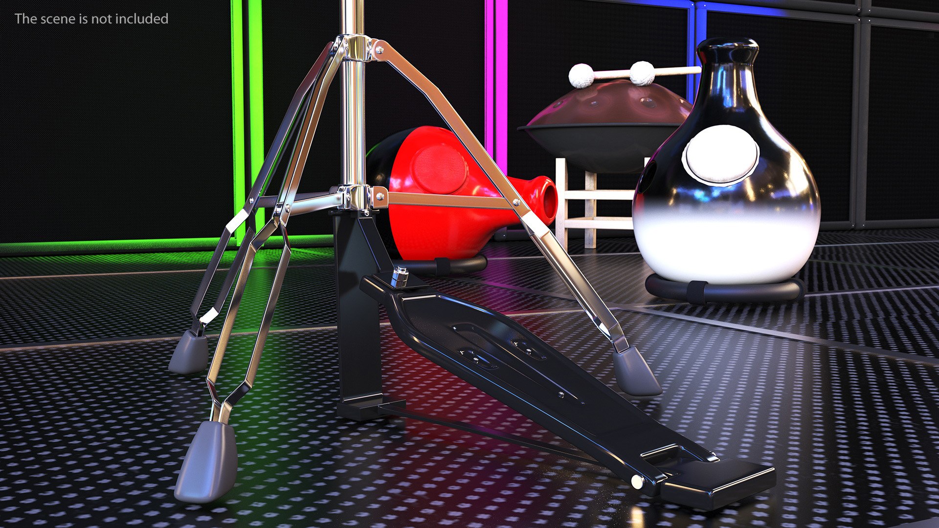 3D Model Hi-Hat Cymbal Stand - TurboSquid 2161301
