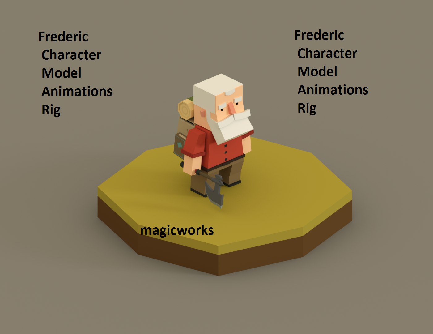 3d Character Frederic Model