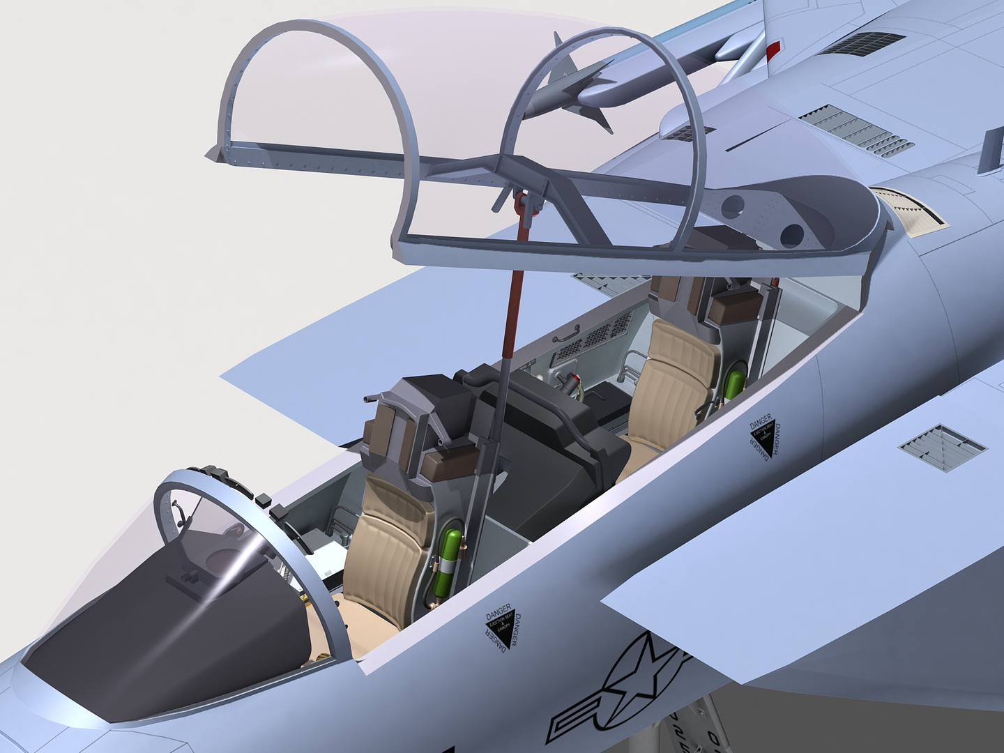 3d f-15e strike eagle cockpit model