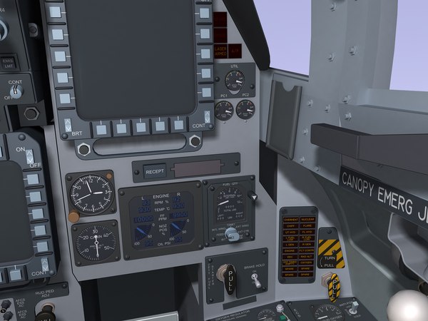 3d f-15e strike eagle cockpit model
