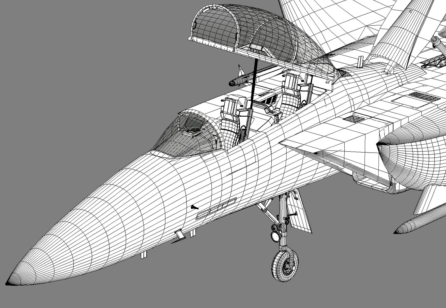 3d f-15e strike eagle cockpit model