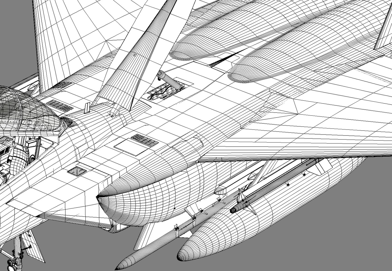 3d f-15e strike eagle cockpit model