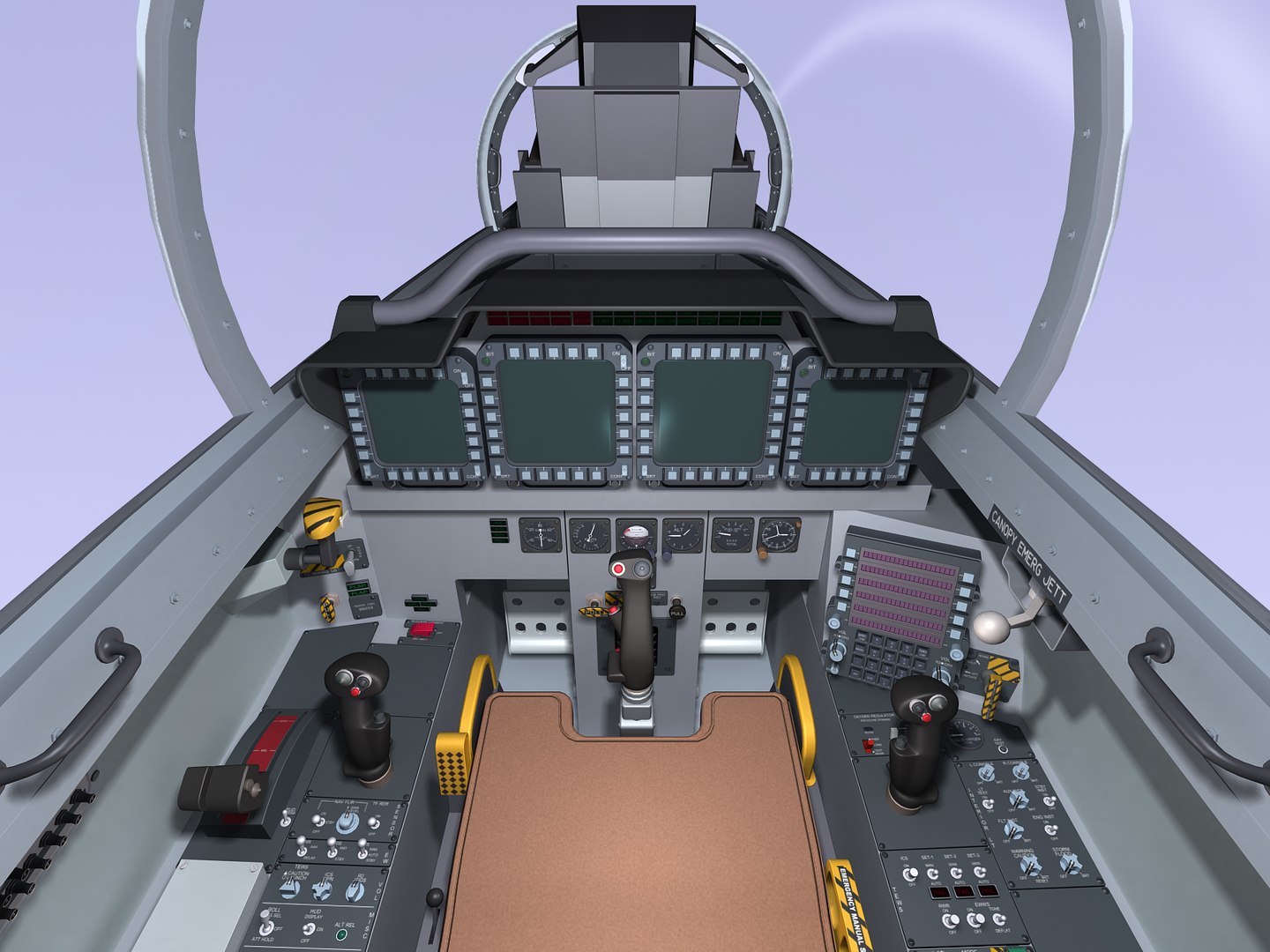 3d f-15e strike eagle cockpit model